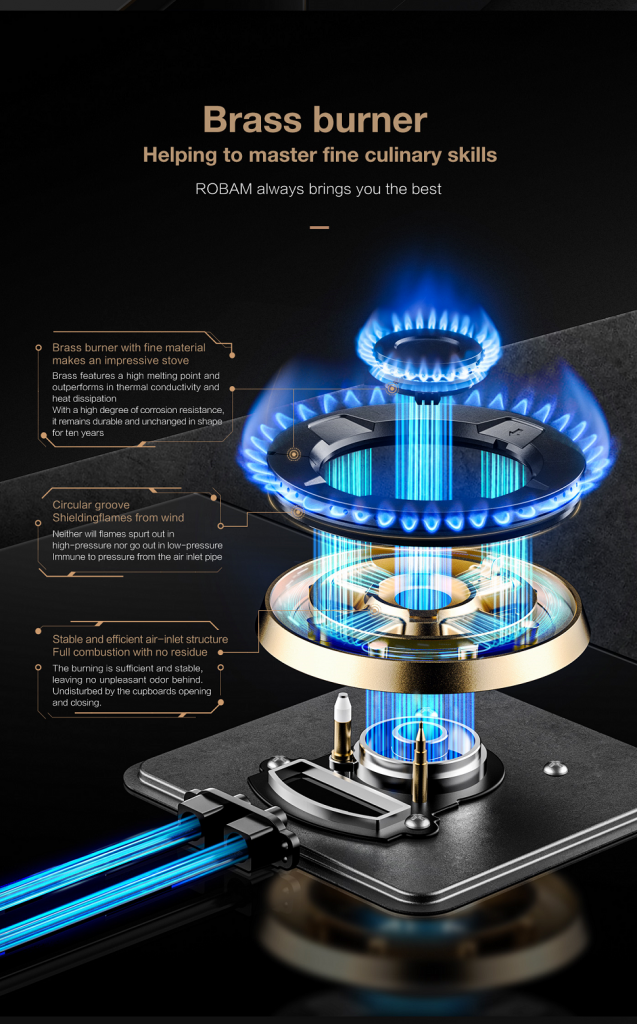 B322 Glass 3 Burner (600mm) - robam