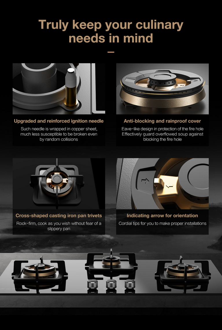 B322 Glass 3 Burner (600mm) - robam
