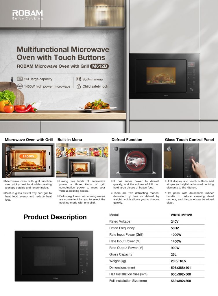 WK25-M612B 25L Multifunctional Microwave Oven - robam
